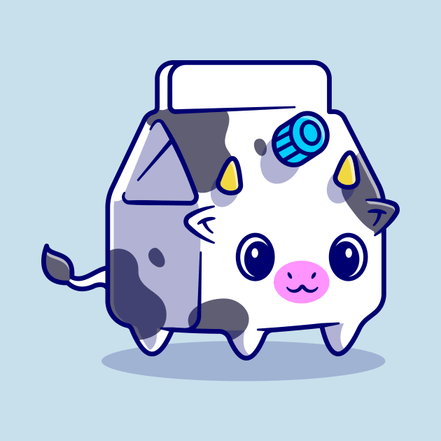 Cute Cow Milk Box Cartoon - Cute Cow Milk Box Cartoon - T-Shirt | TeePublic