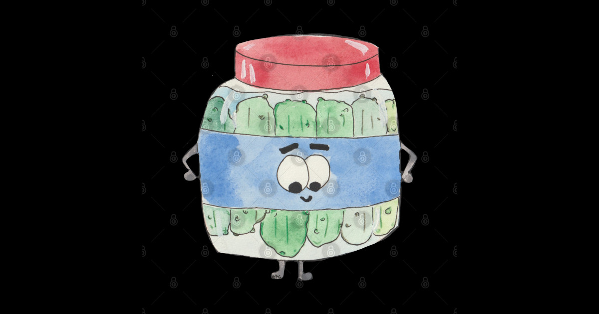 Pickle Jar - Cartoon Pickle Jar - Sticker | TeePublic