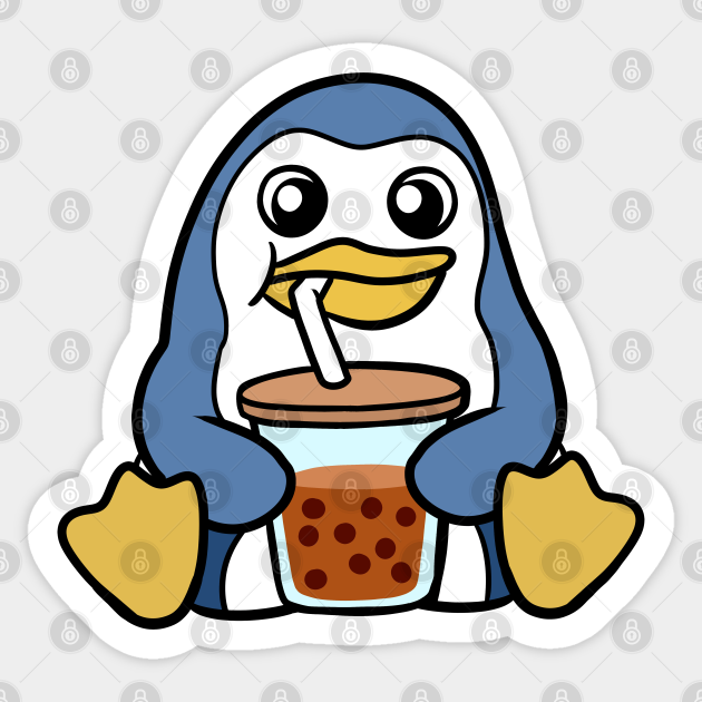 Boba Penguin - Boba - Sticker | TeePublic