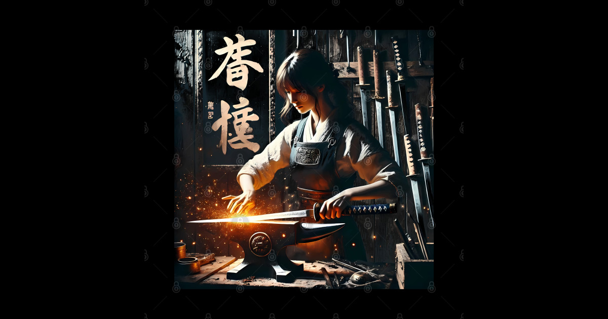 Samurai Blacksmith Swordcraft Design - Samurai Forge Art Warriors ...