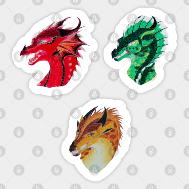 Angry Trio Sticker Pack - Dragon - Sticker | TeePublic