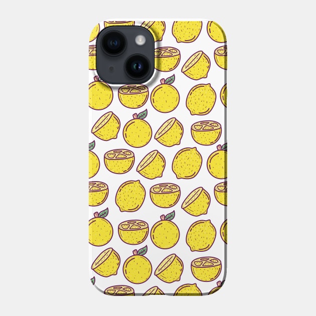 Fresh Lemons - Cute Lemon Pattern - Lemons - Phone Case | TeePublic