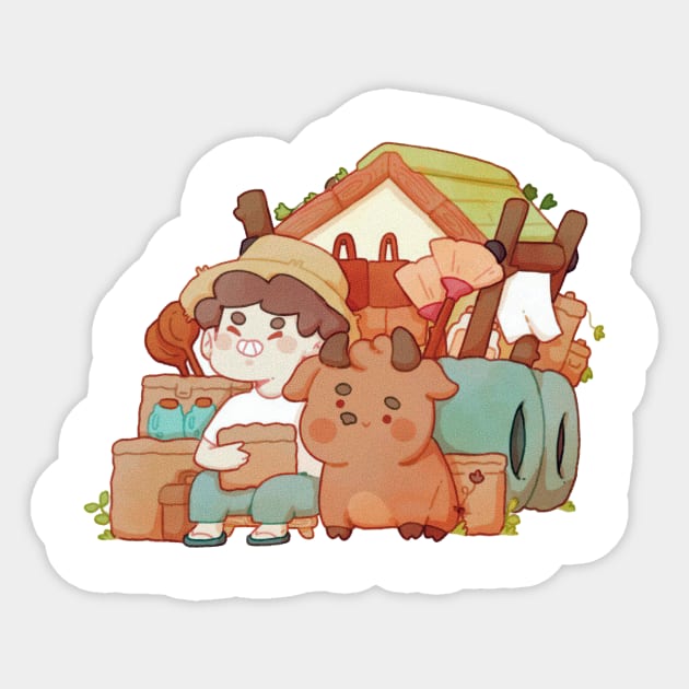 A Happy Farmer Time - Famer - Sticker | TeePublic