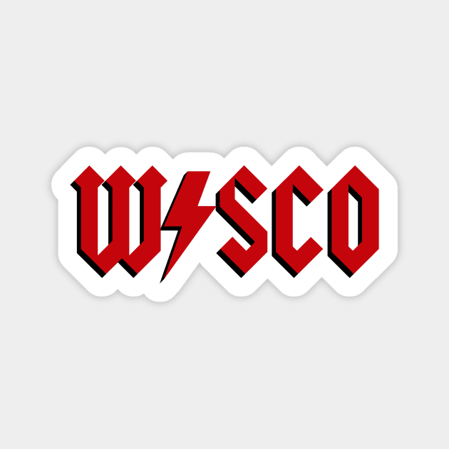 Wisco lettering - Red Sticker - Sticker | TeePublic