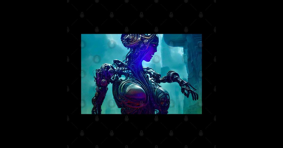 Futuristic Cyborg Art 10 - Cyborg - Sticker | TeePublic