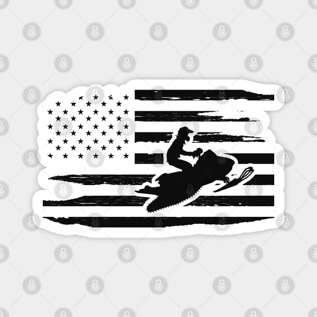 Snowmobile and american flag - Snowmobile Rider - Magnet | TeePublic
