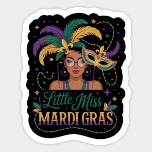Mardi Gras Little Miss Afro Messy Bun Stickers for Sale | TeePublic