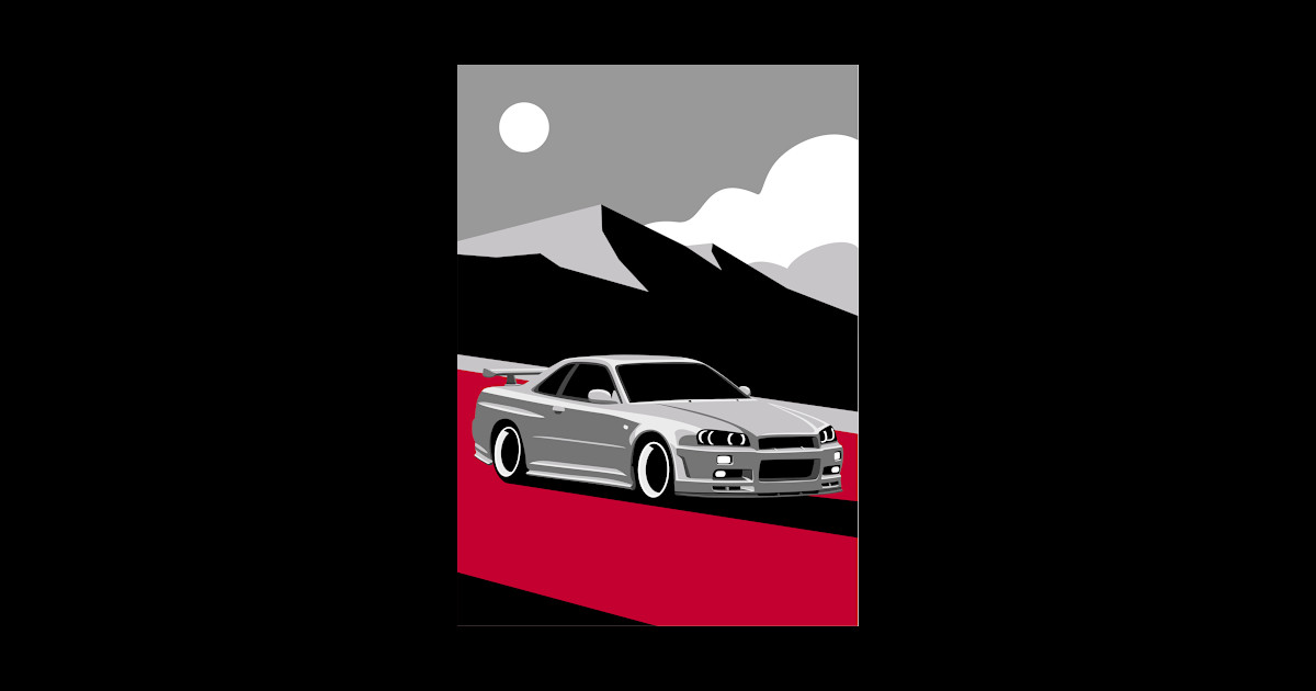 NISSAN GT-R34 SKYLINE - Nissan Skyline Gtr R34 - Posters and Art Prints ...
