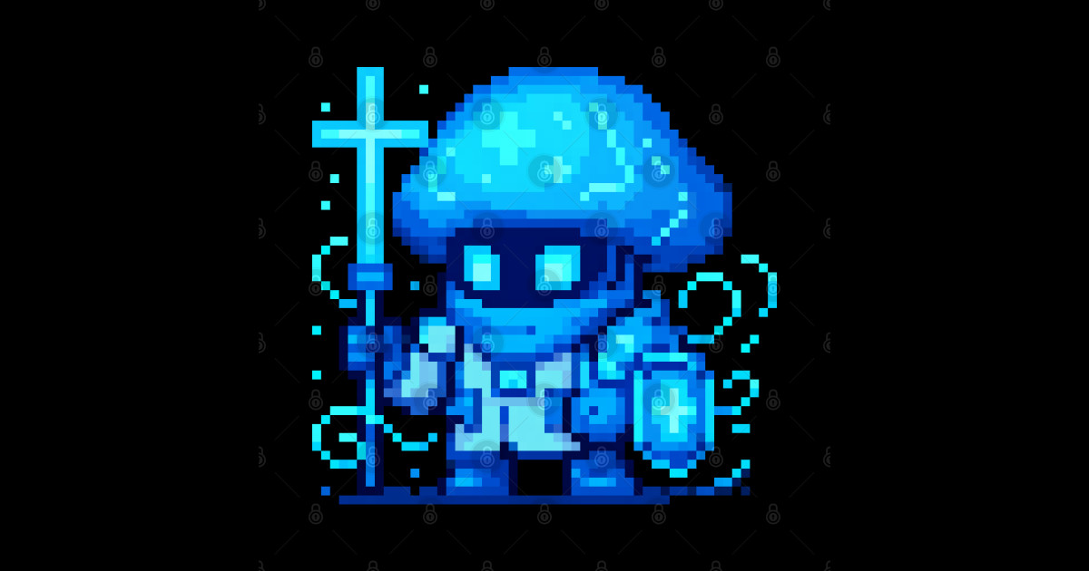 Holy Paladin Mushroom | Fantasy Healer Pixel Art OC - Fantasy Mushroom ...