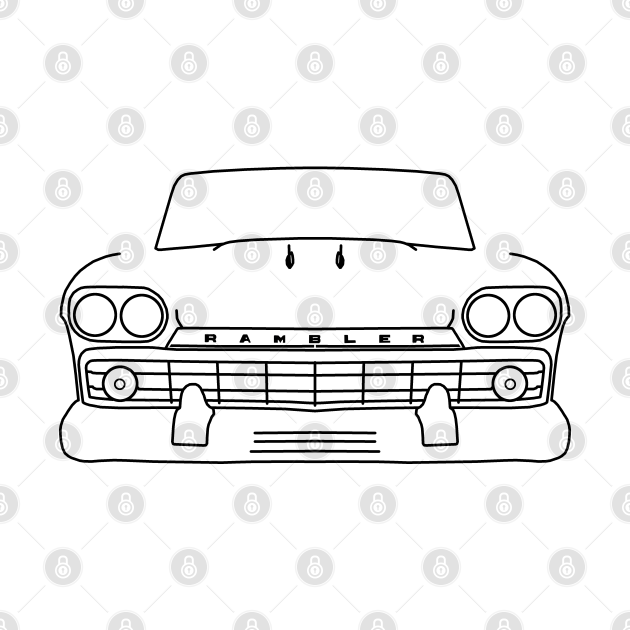 1959 AMC Rambler classic car black outline graphic - Classic Car - T ...