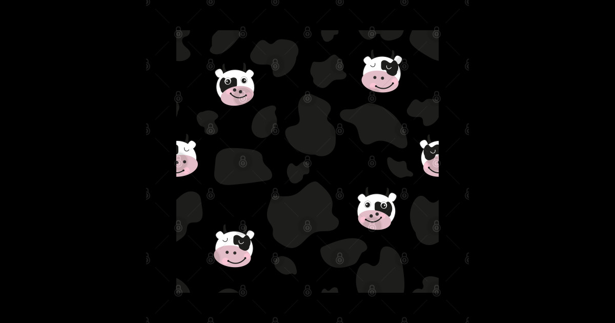 Cute cow Moo face black white - Cute Cow Moo Face - Sticker | TeePublic