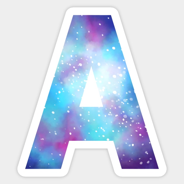 Letter A galaxy - Letter - Sticker | TeePublic