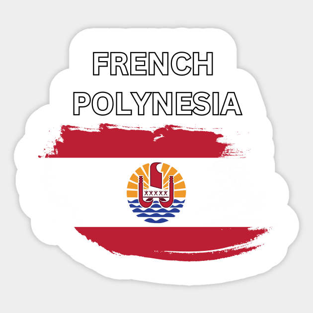 French Polynesia Flag Map - French Polynesia - Sticker | TeePublic