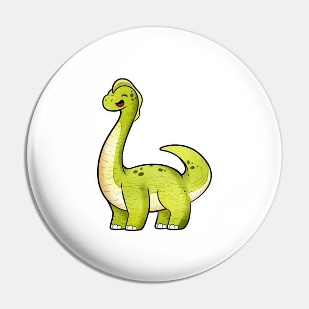 Kawaii Brachiosaurus - Kawaii Brachiosaurus - Pin | TeePublic