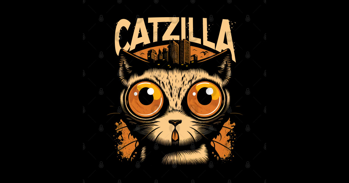 Kaiju Cat Monster - Catzilla - Catzilla - Sticker | TeePublic