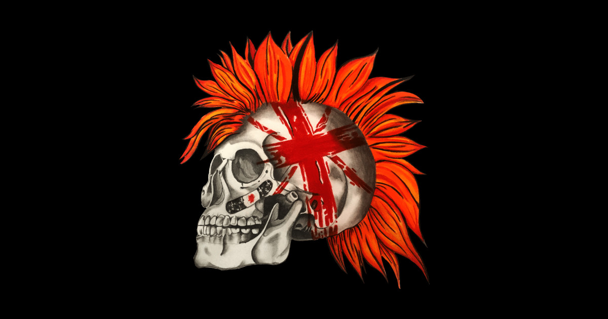 Punk Rock Skull - Punk Band - Sticker | TeePublic