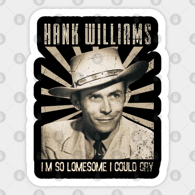 Hank Williams Original Aesthetic Tribute 〶 - Hank Williams - Sticker ...