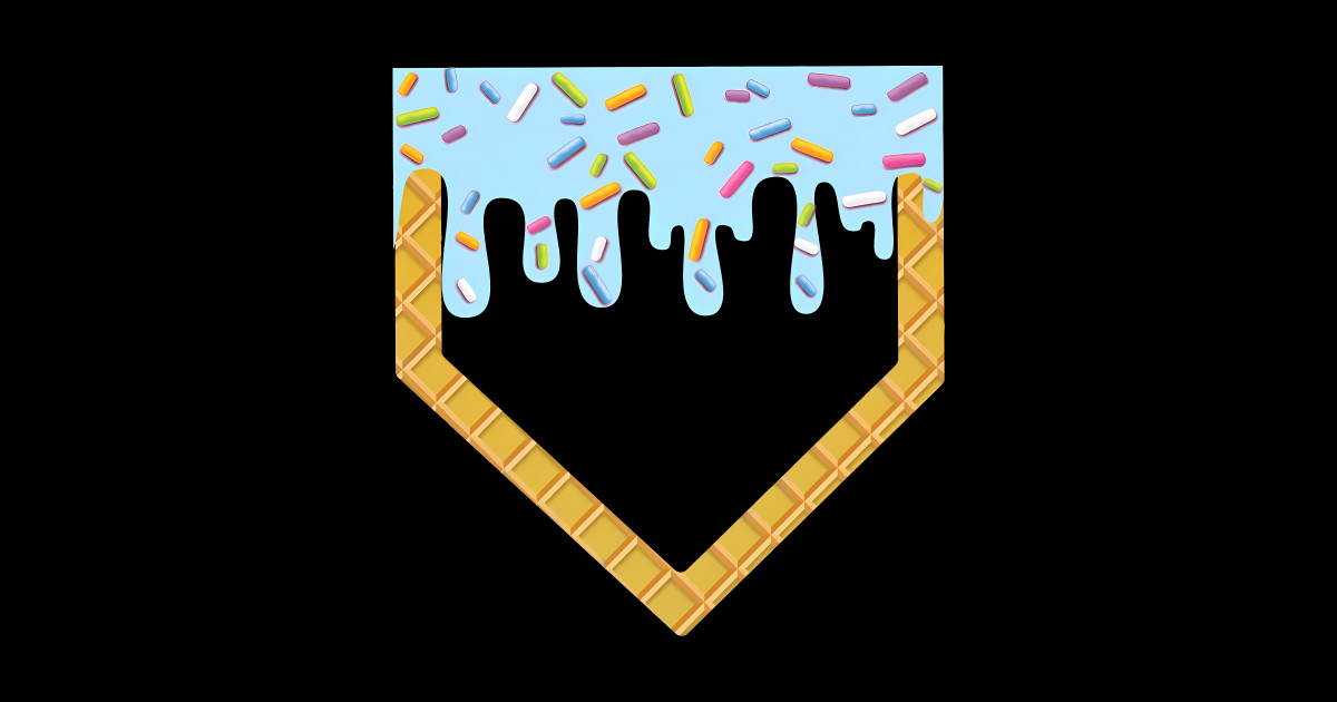 Ice Cream Drip Baseball Home Plate Baseball Player Boys - Baseball ...