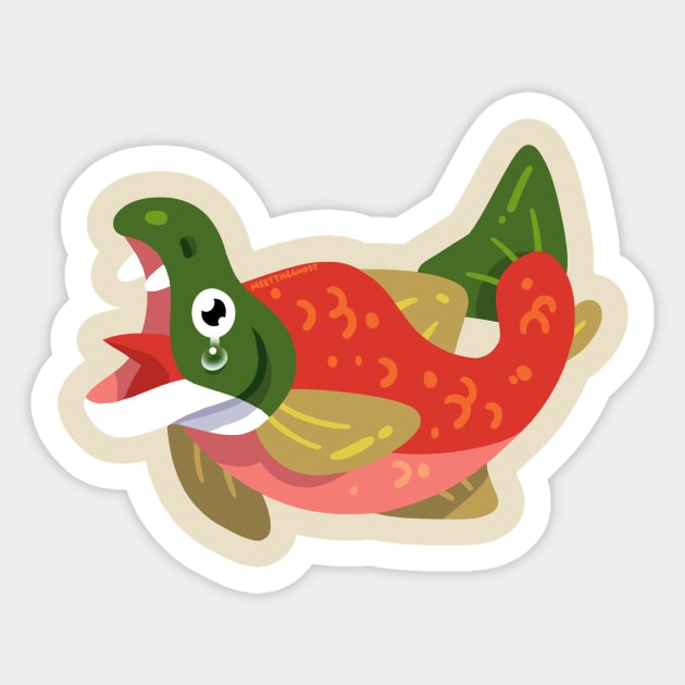 Sad Salmon - Salmon - Sticker | TeePublic