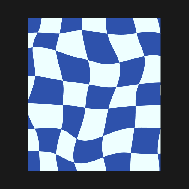 Blue Swirl Checkered Pattern Y2K Danish Pastel Pattern - Retro Pattern ...