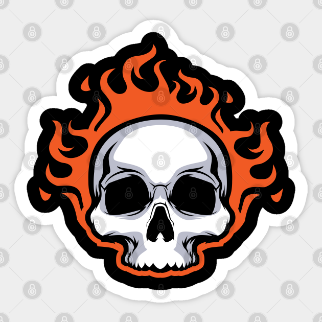 Ghost Rider Skull on Fire - Ghost Rider Skull On Fire - Sticker | TeePublic