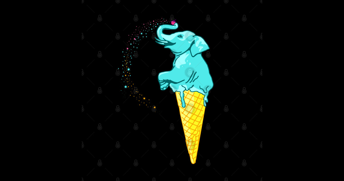 ice cream elephant - Elephant - T-Shirt | TeePublic