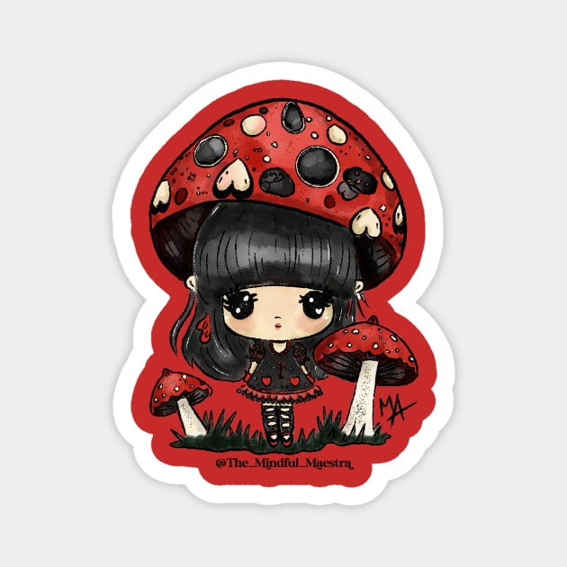 Chibi Goth Mushroom Girl - Mushroom - Magnet | TeePublic
