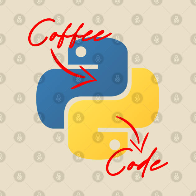 Coffee in Code out Python - Python - Tapestry | TeePublic