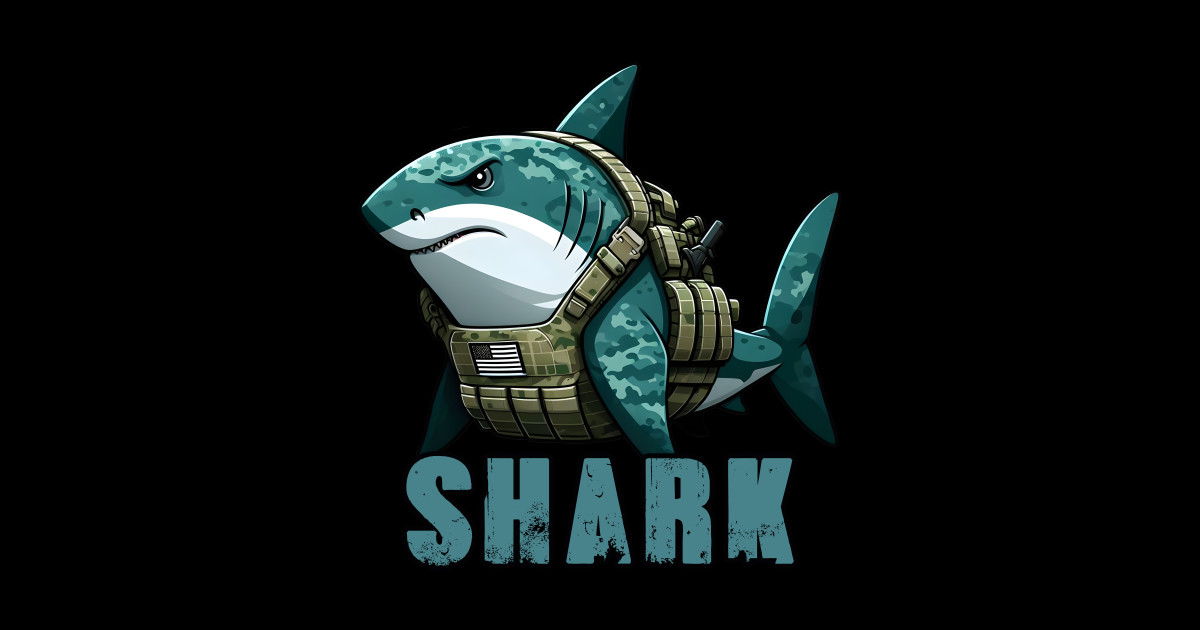 Tactical Shark - Shark - Posters and Art Prints | TeePublic