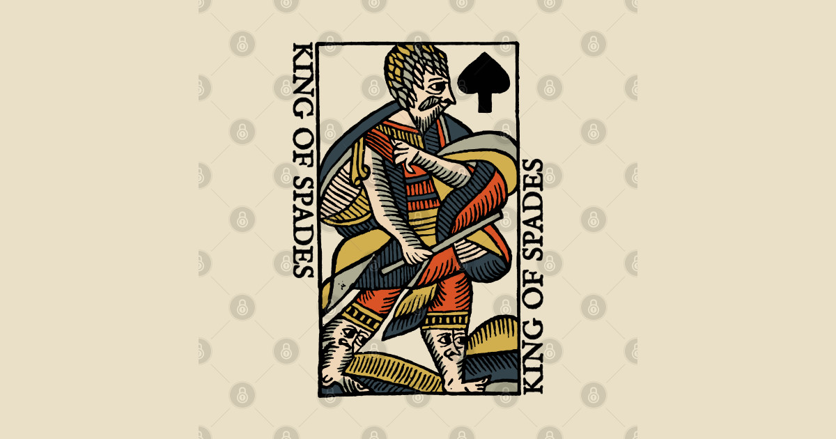 Original Standard Character of Playing Card King of Spades - Vintage ...