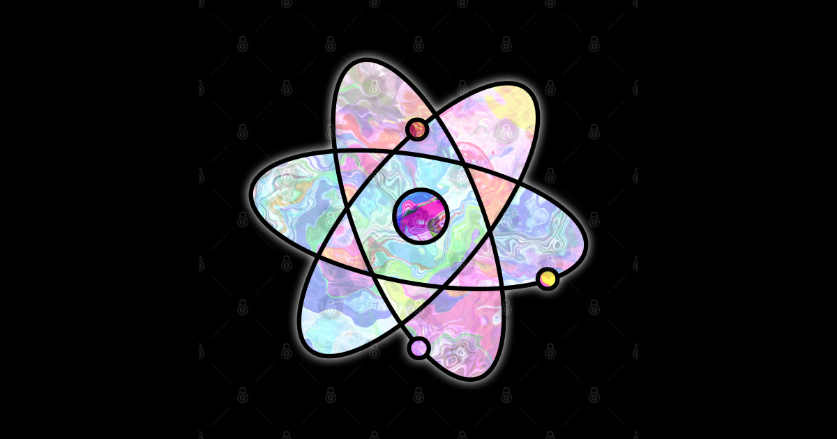 Tie Dye Atomic Symbol - Atom - Sticker | TeePublic