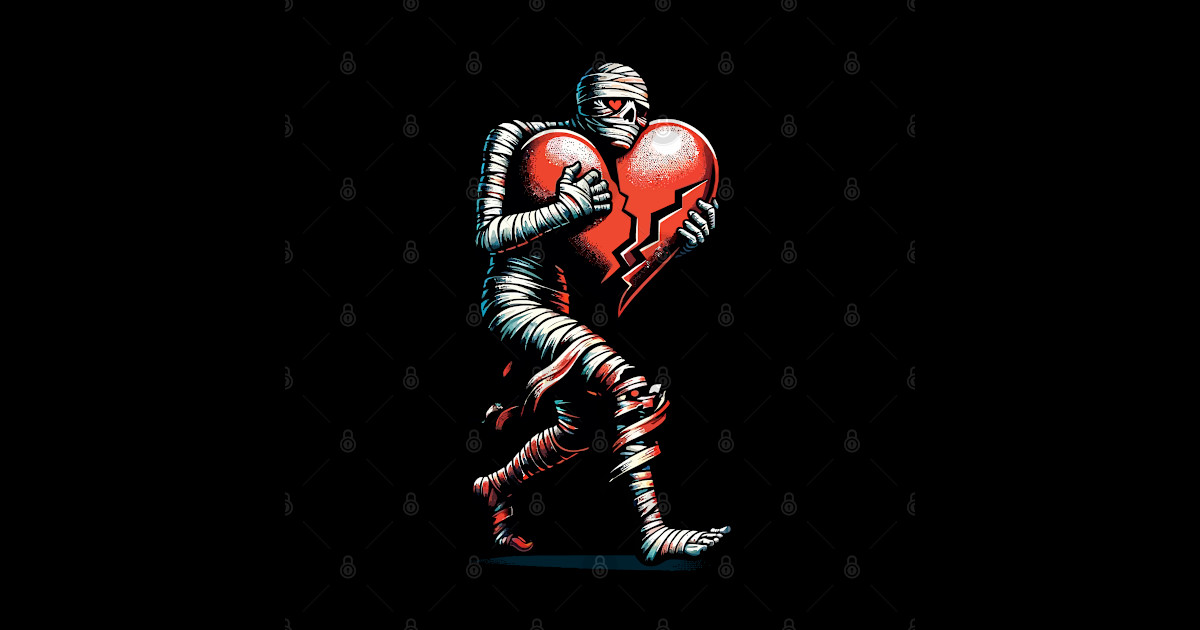 Mummy with broken heart - Mummy - Sticker | TeePublic