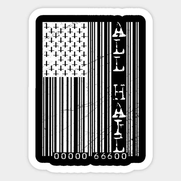 666 All Hail Satanic Flag - Satan - Sticker | TeePublic