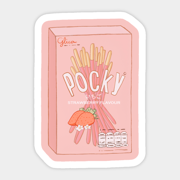 Strawberry Pocky - Pocky - Sticker | TeePublic