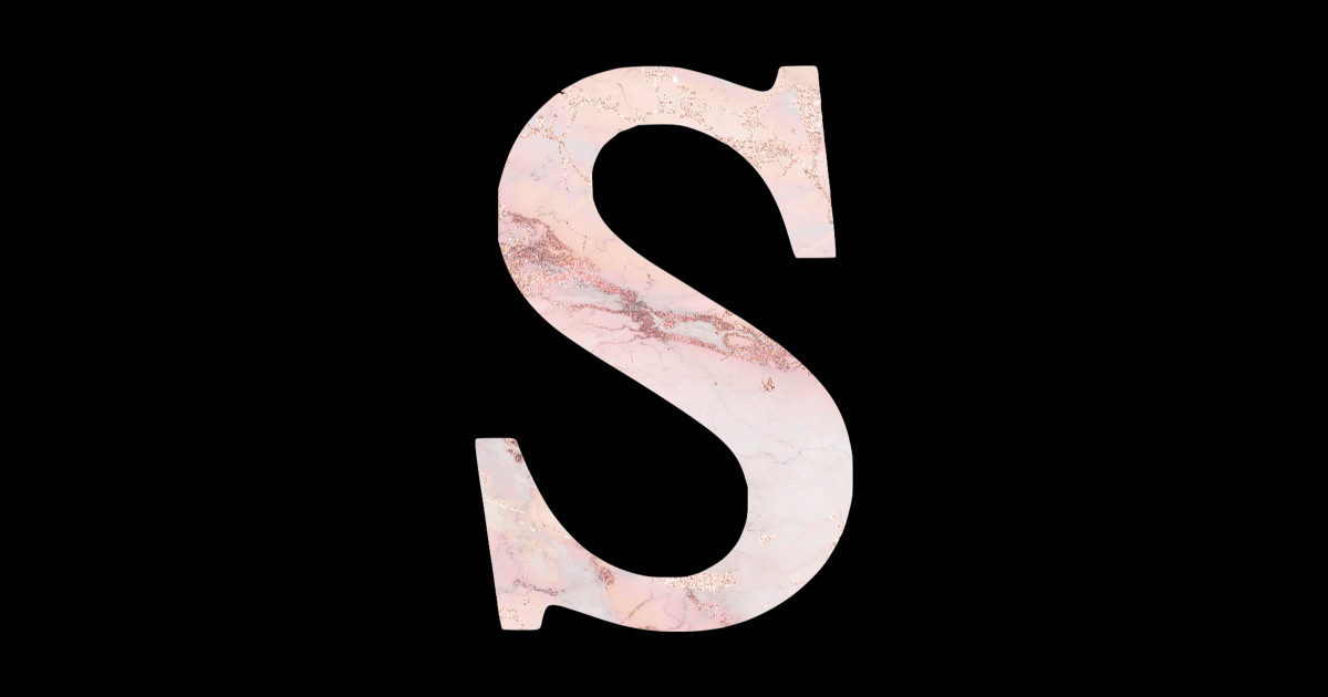 The Letter S Pink Marble Design - Sticker - Sticker | TeePublic