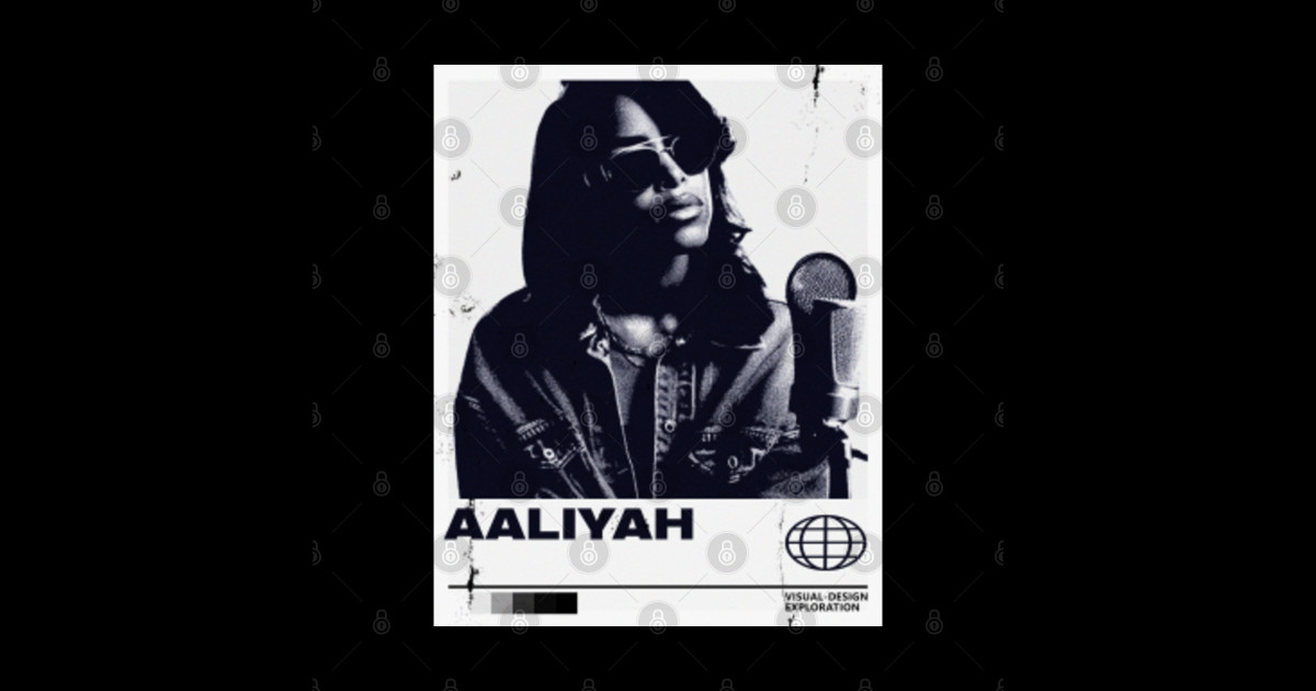 Aaliyah 80s 90s // Vintage Minimalist Fan Art - Aaliyah - Sticker ...