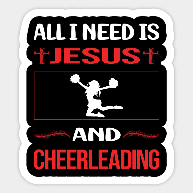 Funny Jesus Cheerleading Cheerleader - Cheerleading - Sticker | TeePublic