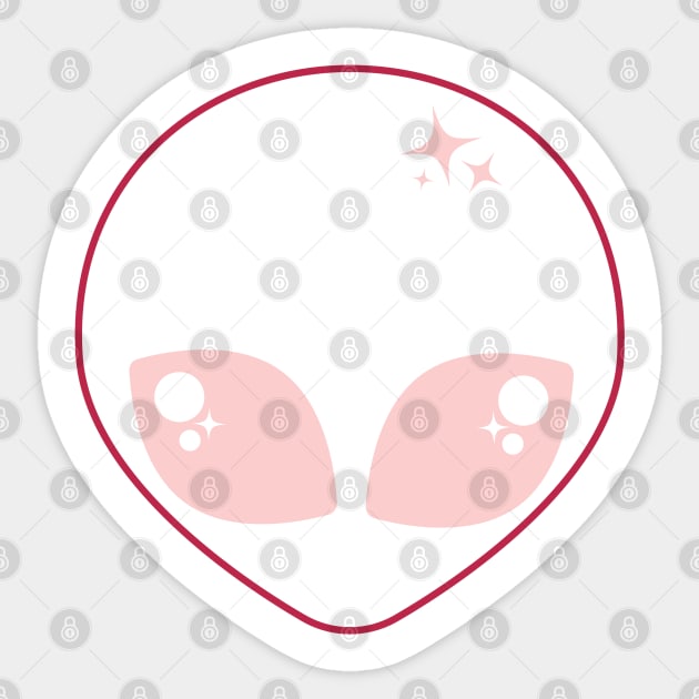 Pastel Pink Alien - Pink Alien - Sticker | TeePublic