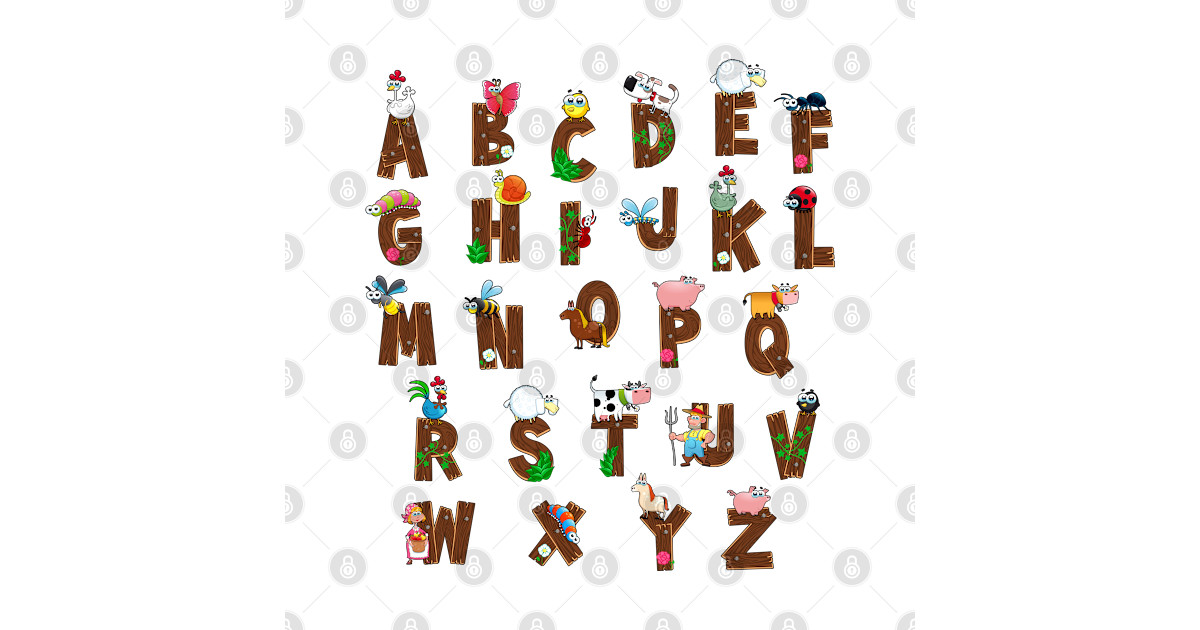 Alphabet Colored Animal - Alphabet Colored Animal - T-Shirt | TeePublic