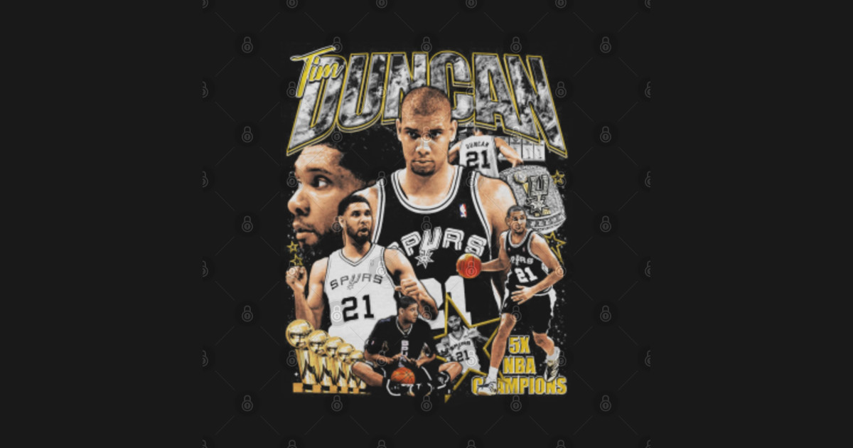 Tim Duncan Vintage Bootleg - Tim Duncan - T-Shirt | TeePublic