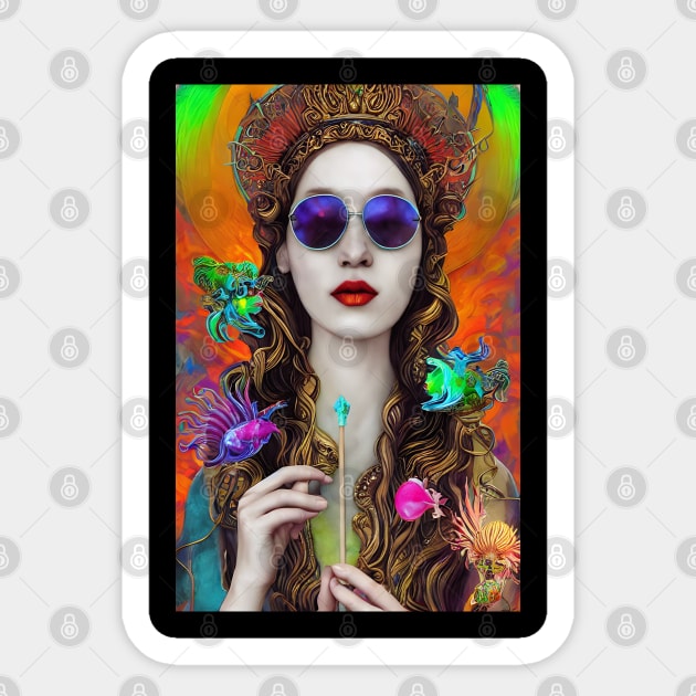 PORTRAIT QUEEN TECHNO - Queen - Sticker | TeePublic