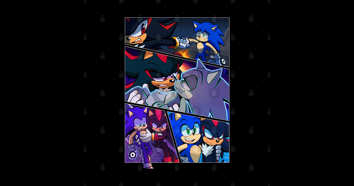 Sonadow Prime - Sonic and Shadow The Hedgehog - Sonic - Sticker | TeePublic