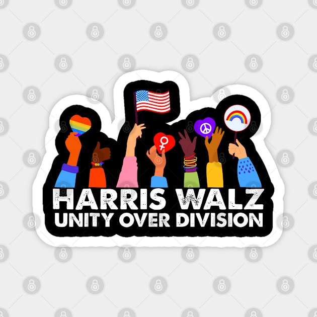 Unity Over Division Harris Walz 2024 - Unity Over Division - Magnet ...