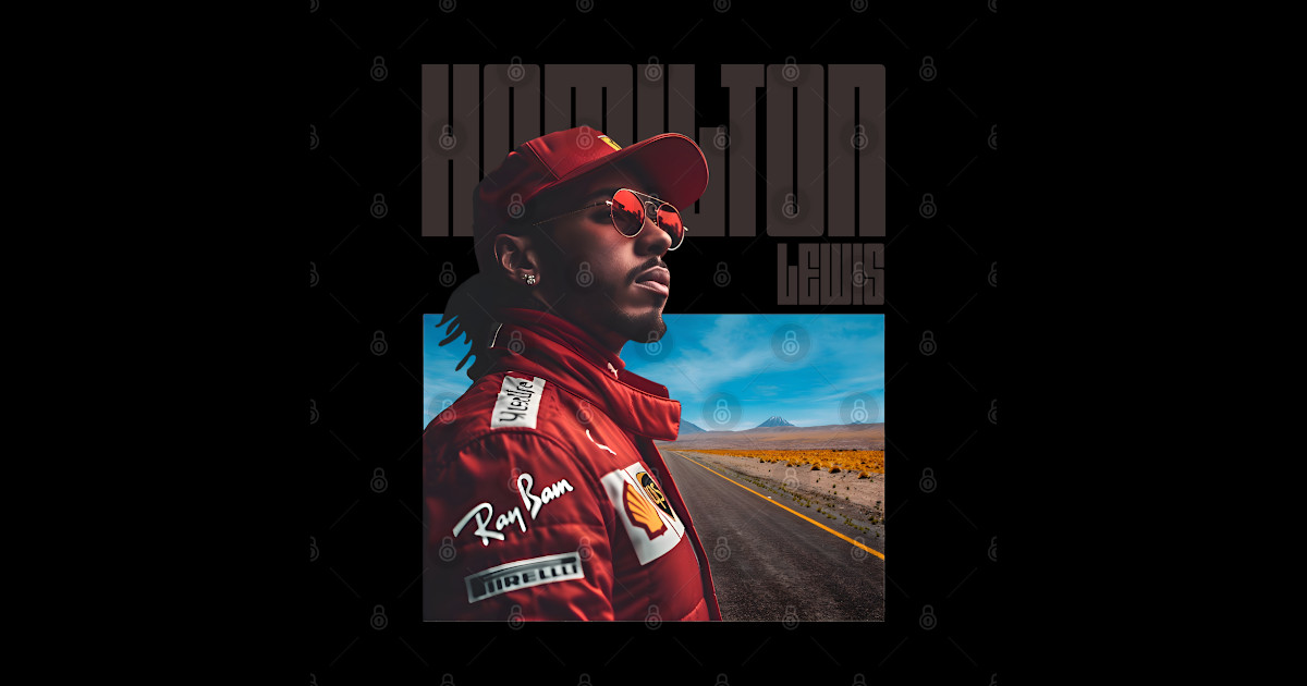 Lewis Hamilton @ Ferrari - Lewis Hamilton 44 - Sticker | TeePublic