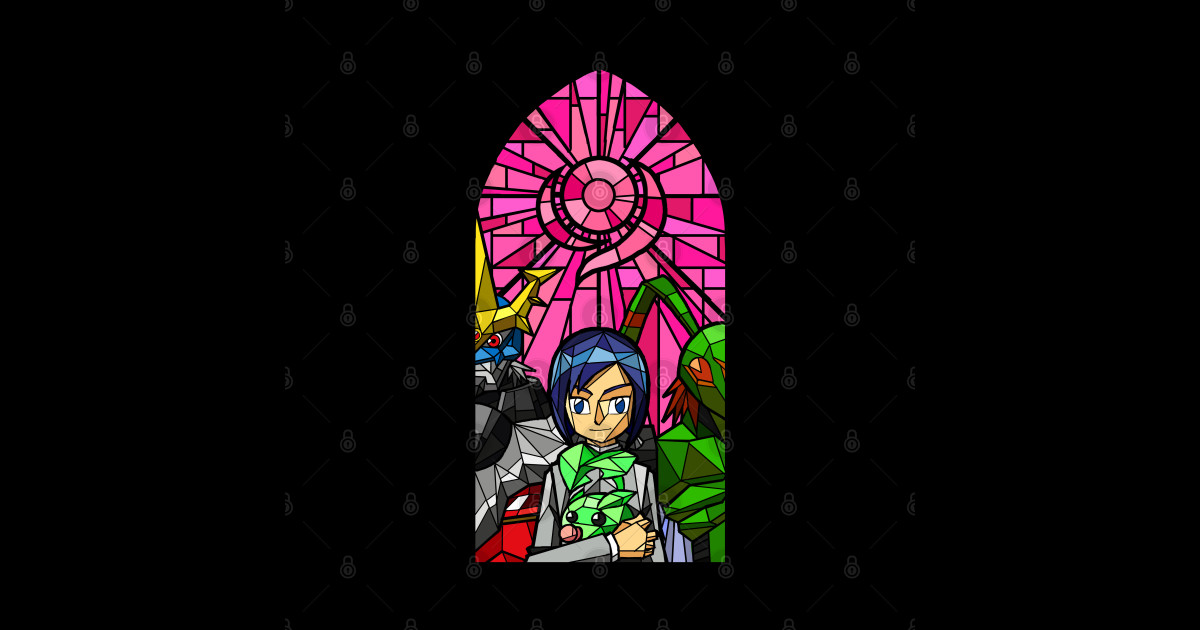 Digistained Glass Ken - Digimon - Sticker | TeePublic