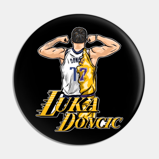 Luka Doncic The Don LDLA Mavs Lakers Cartoon - Luka Doncic Lakers - Pin ...