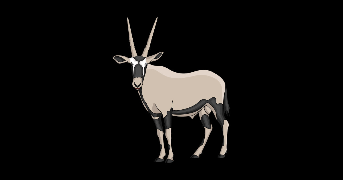 Oryx cartoon illustration - Oryx Cartoon Illustration - Sticker | TeePublic