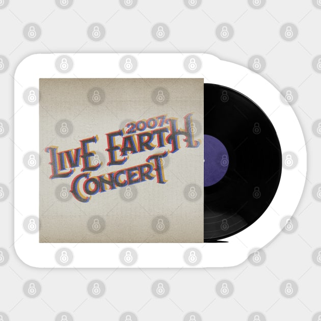 RETRO VINYL LIVE EARTH CONCERT - Concert - Sticker | TeePublic
