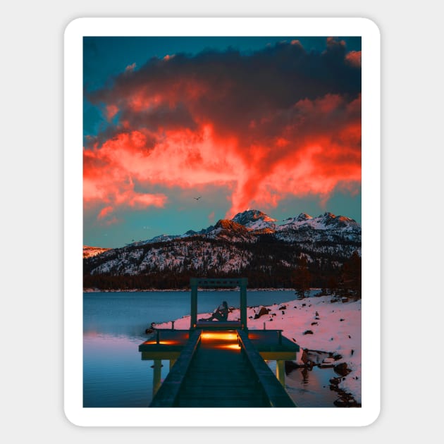Lake Pier - Lake - Sticker | TeePublic