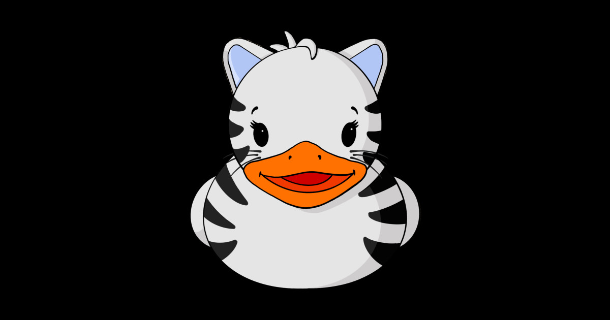 White Tiger Rubber Duck - Rubber Duckie - Sticker | TeePublic